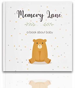 sweetchild first 5 years gender neutral keepsake baby book memory journal scrapbook for new & experienced moms, beautiful windowed gift box, 96 thick pages to track special moments, baby shower gifts