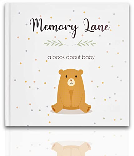 SweetChild First 5 Years Gender Neutral Keepsake Baby Book Memory Journal Scrapbook for New & Experienced Moms, Beautiful Windowed Gift Box, 96 Thick Pages to Track Special Moments, Baby Shower Gifts