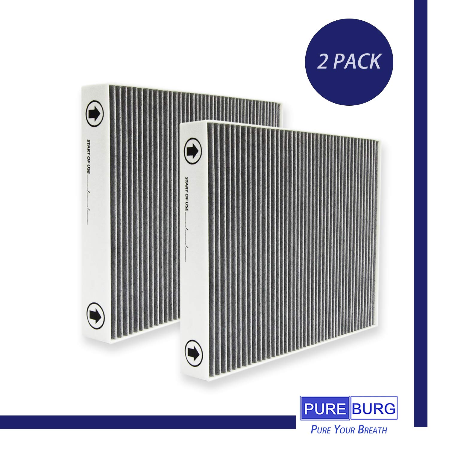 PUREBURG Replacement High-efficiency HEPA Filters Compatible with Stadler Form Roger Little Dual Air Purifier R-114,Activated carbon 2-IN-1 Air Clean Dust VOCs,2-Pack