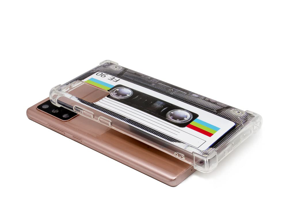 FAteamll Case for Galaxy Note 20,with Reinforced Corners TPU Soft Bumper Retro Cassette Tape Case Compatible with Samsung Galaxy Note 20