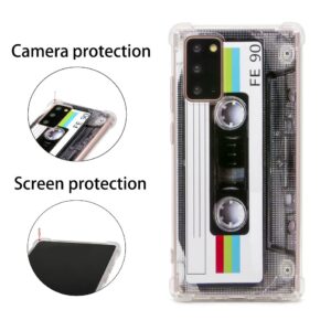 FAteamll Case for Galaxy Note 20,with Reinforced Corners TPU Soft Bumper Retro Cassette Tape Case Compatible with Samsung Galaxy Note 20