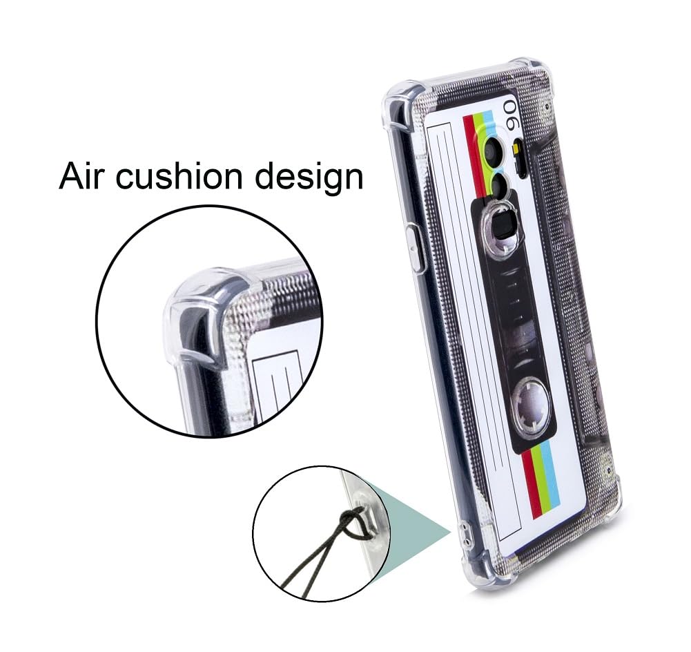 FAteamll Case for Galaxy S9 Plus,with Reinforced Corners TPU Soft Bumper Retro Cassette Tape Case Compatible with Samsung Galaxy S9+