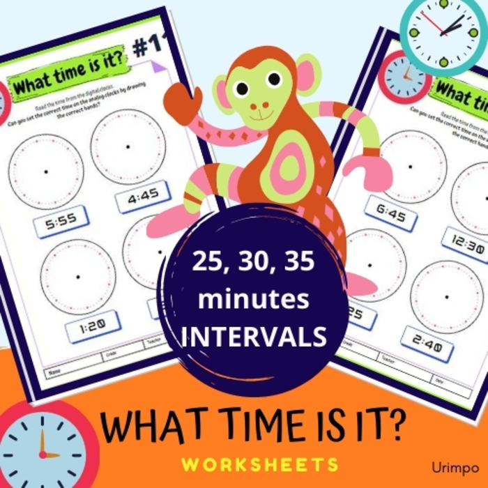 What time is it? (25, 30 and 35 minutes intervals)