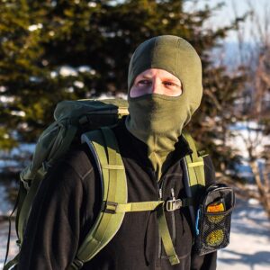 100% Merino Wool Balaclava Olive Drab One Size