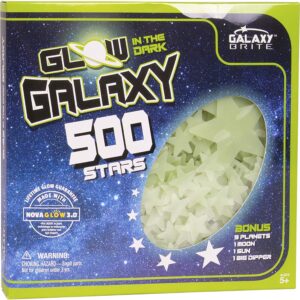 Glow in The Dark Stars for Ceiling, 500-Count, Largest Ceiling Glow Stars Assortment Includes Jumbo Sun, All 9 Planets, Bonus Moon and Entire Big Dipper Constellation Plus More! Stocking Stuffers