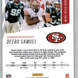 2020 PRESTIGE #4 DEEBO SAMUEL 49ERS FOOTBALL