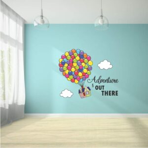 Adventure Balloon House Up Movie Cartoon Quotes Decors Wall Sticker Art Design Decal for Girls Boys Kids Room Bedroom Nursery Kindergarten Home Decor Stickers Wall Art Vinyl Decoration (35x40 inch)