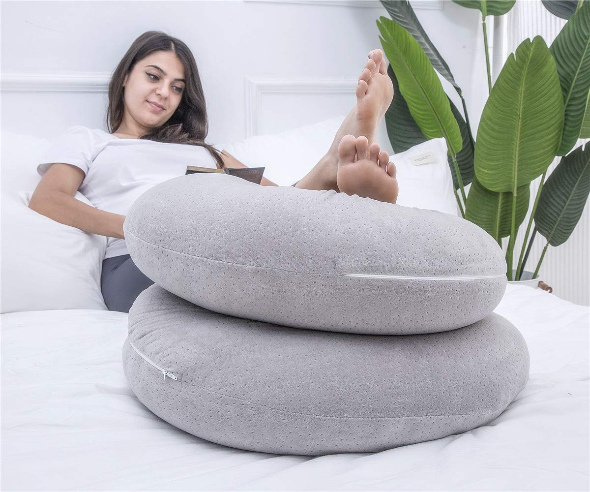 1 MIDDLE ONE Pregnancy Pillow, C Shaped Full Body Pillow for Maternity Support, Pregnant Women Sleeping Pillow with Velour Cover (Grey)