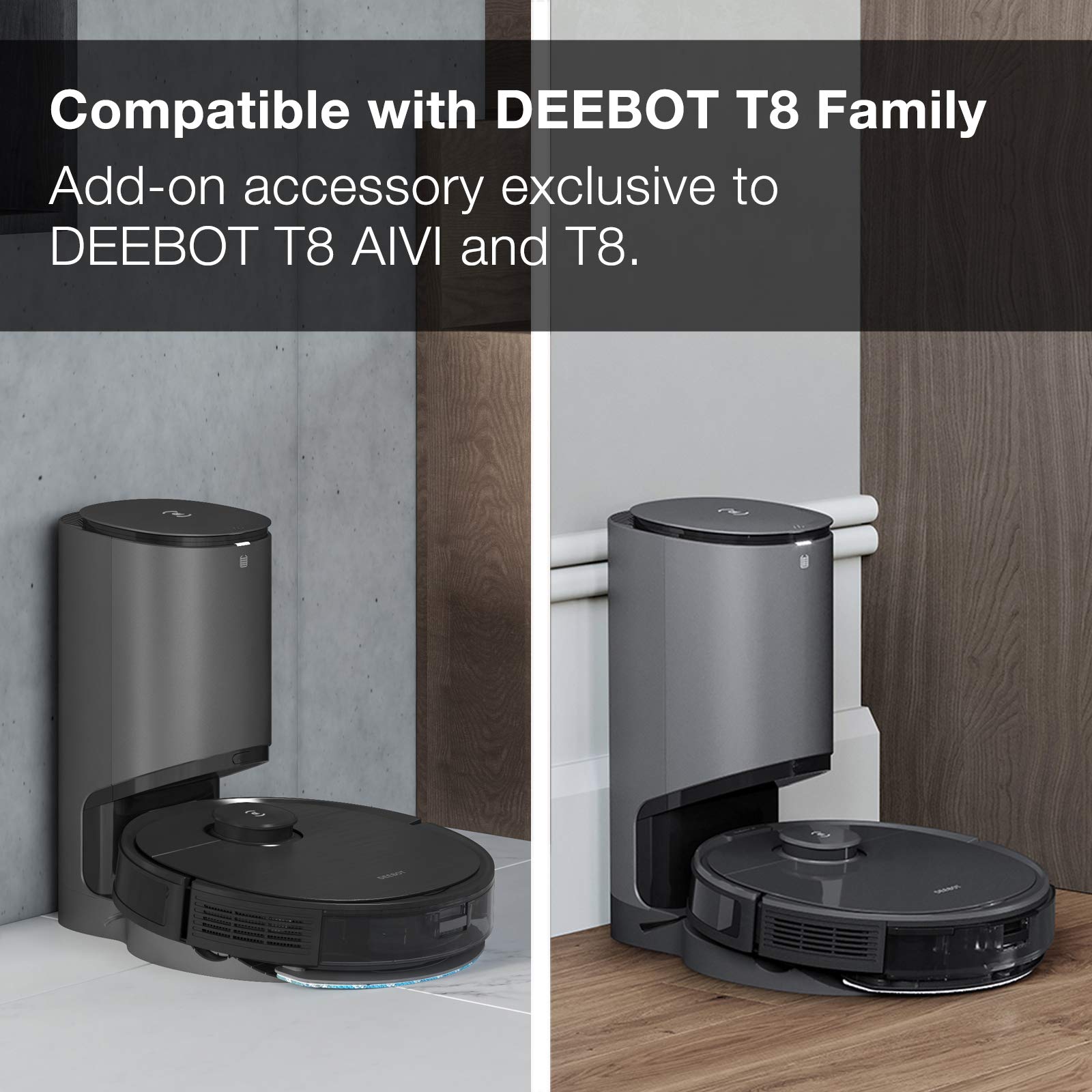 ECOVACS Deebot Auto-Empty Station, Automatic Empties Dustbin, 2.5L Dust Bag up to 30-Day Hands-Free Cleaning, Compatible with T8 AIVI / T8 / N8 Pro Robot Vacuum and Mop Cleaner (Add-on Accessory)