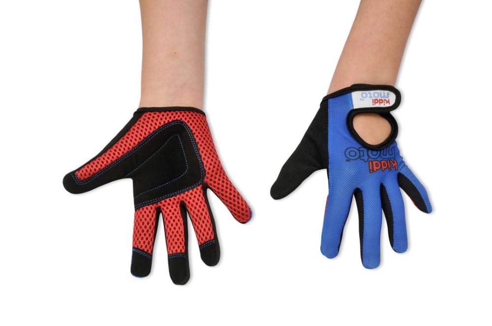 Kiddimoto Kids Cycling Gloves| Anti-Slip Kids Bike Gloves for Boys and Girls| Full Finger Kids Mountain Bike Gloves for BMX, MTB Riding, Gymnastics, Scooters, Skateboard, Rollerblade.