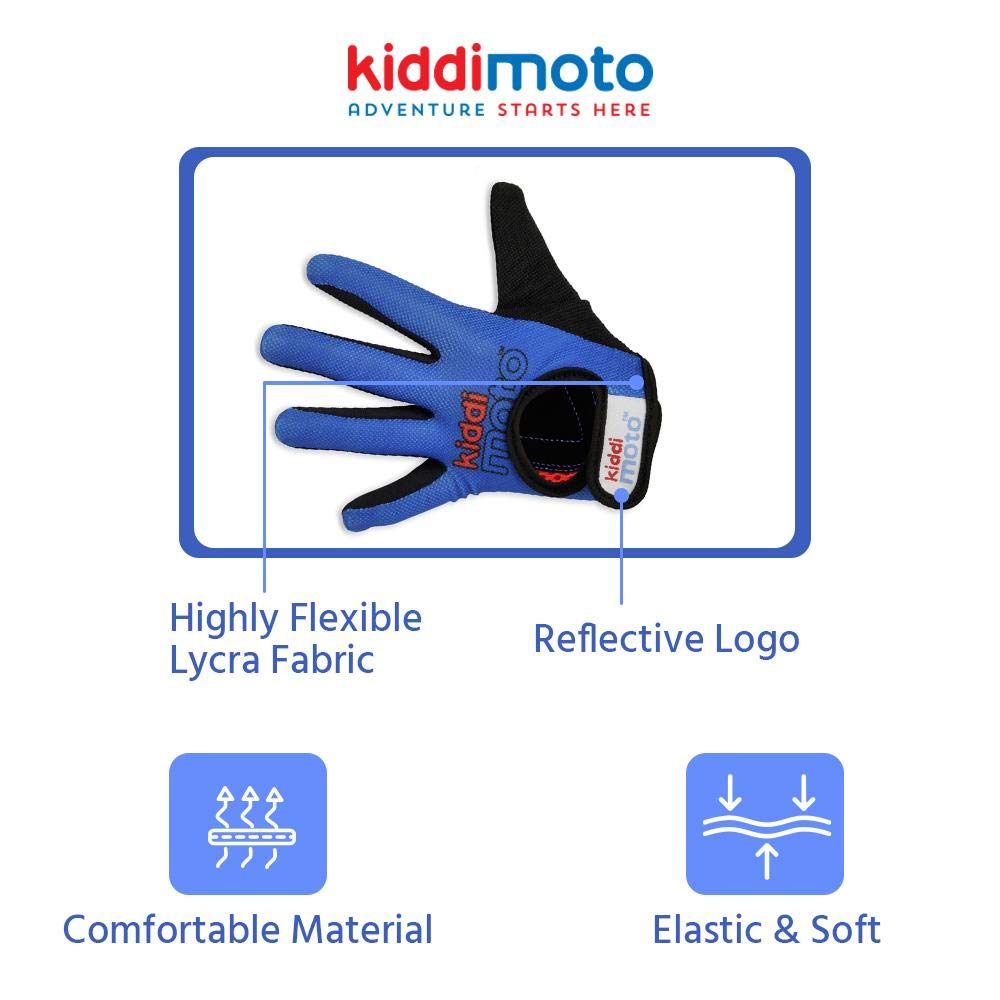 Kiddimoto Kids Cycling Gloves| Anti-Slip Kids Bike Gloves for Boys and Girls| Full Finger Kids Mountain Bike Gloves for BMX, MTB Riding, Gymnastics, Scooters, Skateboard, Rollerblade.