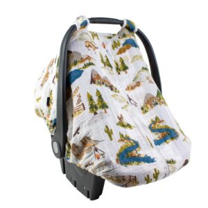 bebe au lait muslin car seat cover, wyoming