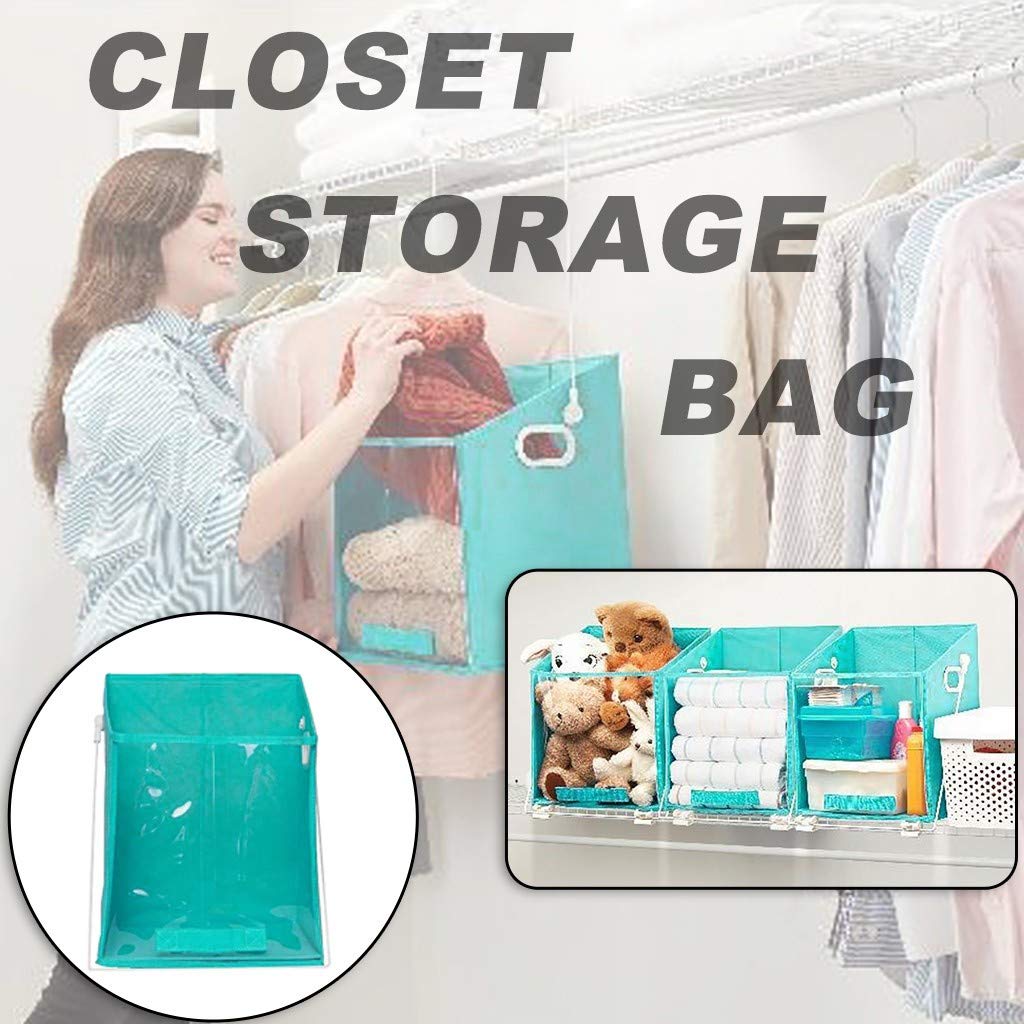 MULINN Clothes Blanket Storage Closet Bag Oldable Closet Caddy for Clothes/Linens/Games Pull-Down Shelf Storage System