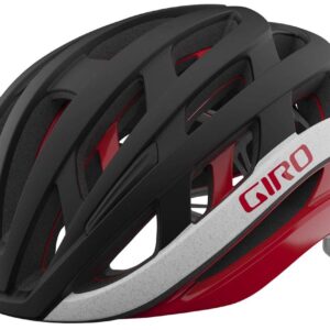 Giro Helios Spherical Adult Road Cycling Helmet - Matte Black/Red (2022), Medium