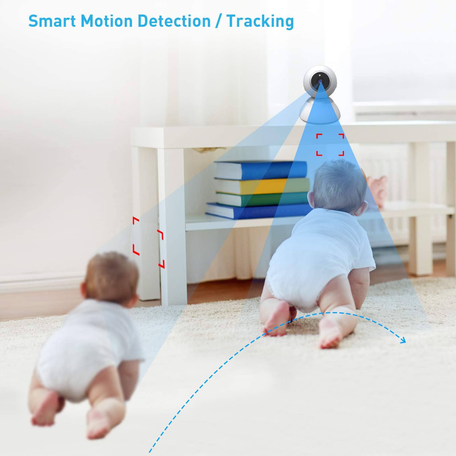 Baby Monitor, 5.5" Screen Video 1080P HD Baby Monitor, Baby Camera Monitor System with Infrared Night Vision, Two-Way Audio, Motion Tracking, Sound Detection, Temperature Alarm