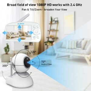 Baby Monitor, 5.5" Screen Video 1080P HD Baby Monitor, Baby Camera Monitor System with Infrared Night Vision, Two-Way Audio, Motion Tracking, Sound Detection, Temperature Alarm