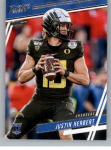 2020 panini prestige #266 justin herbert rc rookie los angeles chargers football trading card