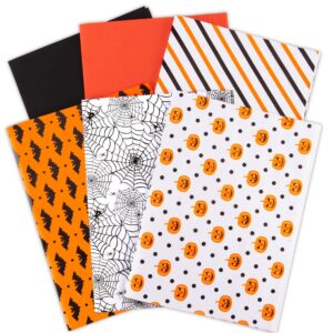 whaline 120 sheets halloween tissue paper black orange wrapping paper bat pumpkin web spider art paper crafts for halloween fall birthday wedding party gift bag diy pompom confetti (6 designs)