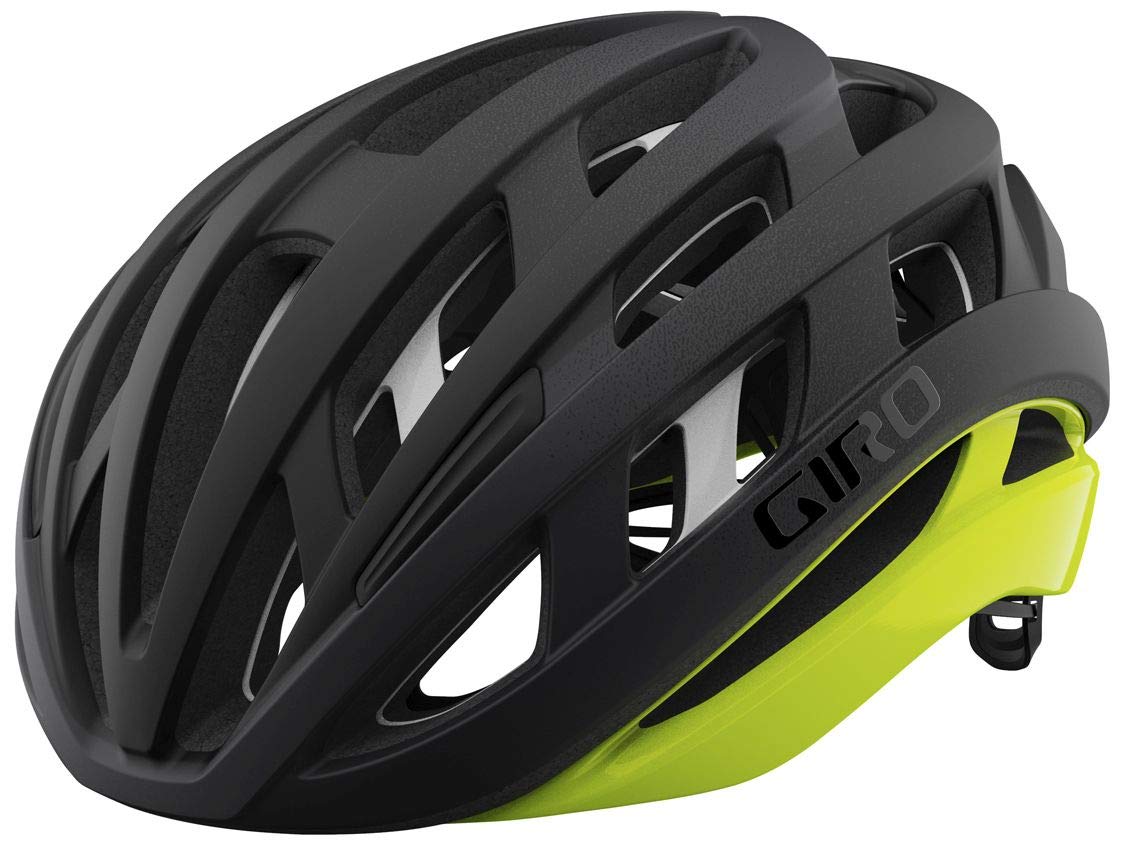 Giro Helios Spherical Adult Road Cycling Helmet - Matte Black Fade/Highlight Yellow (2021), Small