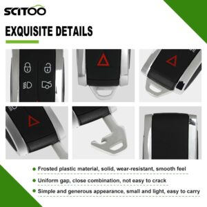 SCITOO Keyless Entry Remote Key Fob SHELL CASE Replacement for 5 Buttons Uncut Car Key for Jaguar XF 2009-2013 XJ8 2010 XK8 2006-2010 XKR 2006-2014 XK 2014-2015 1pc FCC KR55WK45694 KK-6255