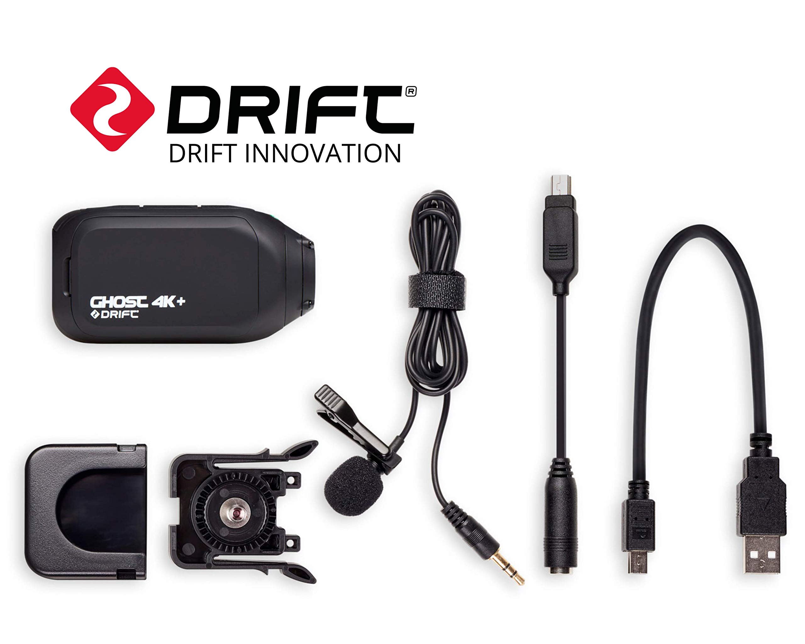 Drift Ghost 4K+ Motorcycle Action Camera Including External Microphone - DVR Mode - Clone Mode - Video Tagging - WiFi