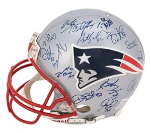 2004 new england patriots super bowl champs team signed helmet tom brady steiner - autographed nfl helmets