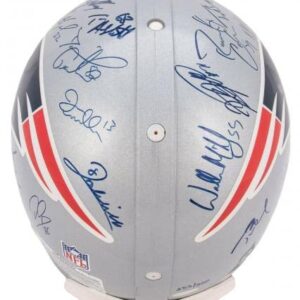 2004 New England Patriots Super Bowl Champs Team Signed Helmet Tom Brady Steiner - Autographed NFL Helmets