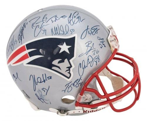 2004 New England Patriots Super Bowl Champs Team Signed Helmet Tom Brady Steiner - Autographed NFL Helmets