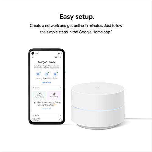 Google Wifi - AC1200 - Mesh WiFi System - Wifi Router - 1500 Sq Ft Coverage - 1 pack