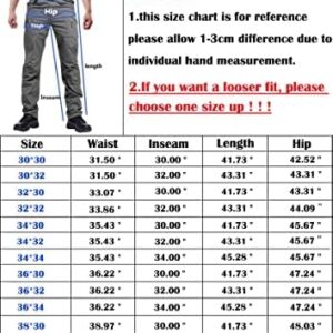 Susclude Men's Tactical Pants Stretch, 9 Pockets Rip Stop Lightweight Cargo Work Military Trousers Outdoor Hiking Pants Black 34Wx32L