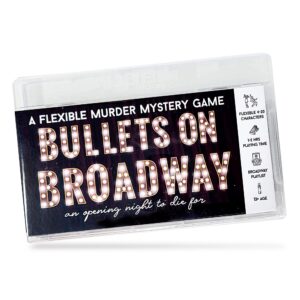 bullets on broadway| murder mystery games | mystery games for ages 13+, in-person & virtual detective game, 3-20 players w/ printable files - broadway murder mysteries