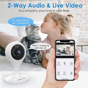 NETVUE Indoor Camera - Baby Monitor with Camera and Audio, 2-Way Real-time1080p Night Vision, Advanced AI Motion Detection, Home Security Camera for Baby Nanny Elderly and Pet Monitor, Work with Alexa