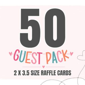 Graceful Floral Diaper Raffle Tickets, Rustic Baby Shower Games for Prizes, Girls Baby Shower Diaper Raffle Invitation Insert Cards Pink and Gold, 50 Pack