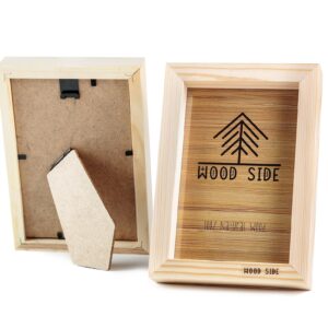 Wooden Picture Frames 8x10 with Real Glass - Set of 2 - Eco Unfinished Wood - Thick Borders and Natural Wood Color for Wall Hanging and Desktop Photo Frame