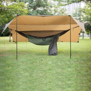 OneTigris Hideout Hammock Underquilt + Bulwark All Season Camping Tarp + KOMPOUND Camping Hammock