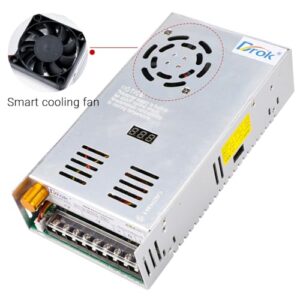 DROK 48V Power Supply, AC 110V/220V to DC 0-48V 10A 480W Buck Converter, Adjustable Variable LED Adapter Regulated 5V 12V 24V 30V 36V 48V Volt Voltage Transformer 10A Amp Charger for Lab CCTV