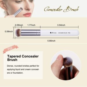 DUcare Makeup Brushes 3Pcs Foundation Contour Brush& Concealer Brush& Blusher Brush Face Kabuki Blush Bronzer Travel Buffing Stippling Contour Liquid Blending Makeup brush set White