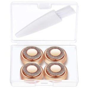 dealswin facial hair remover replacement heads：compatible with gen 1 finishing touch flawless facial hair removal tool women, as seen on tv 18k gold-plated rose gold 4 count, generation 1 single halo