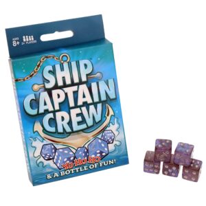 ship captain crew dice game, great for party favors, family games, stocking stuffer, travel games, and camping games, dice games for adults, fun games for family game night