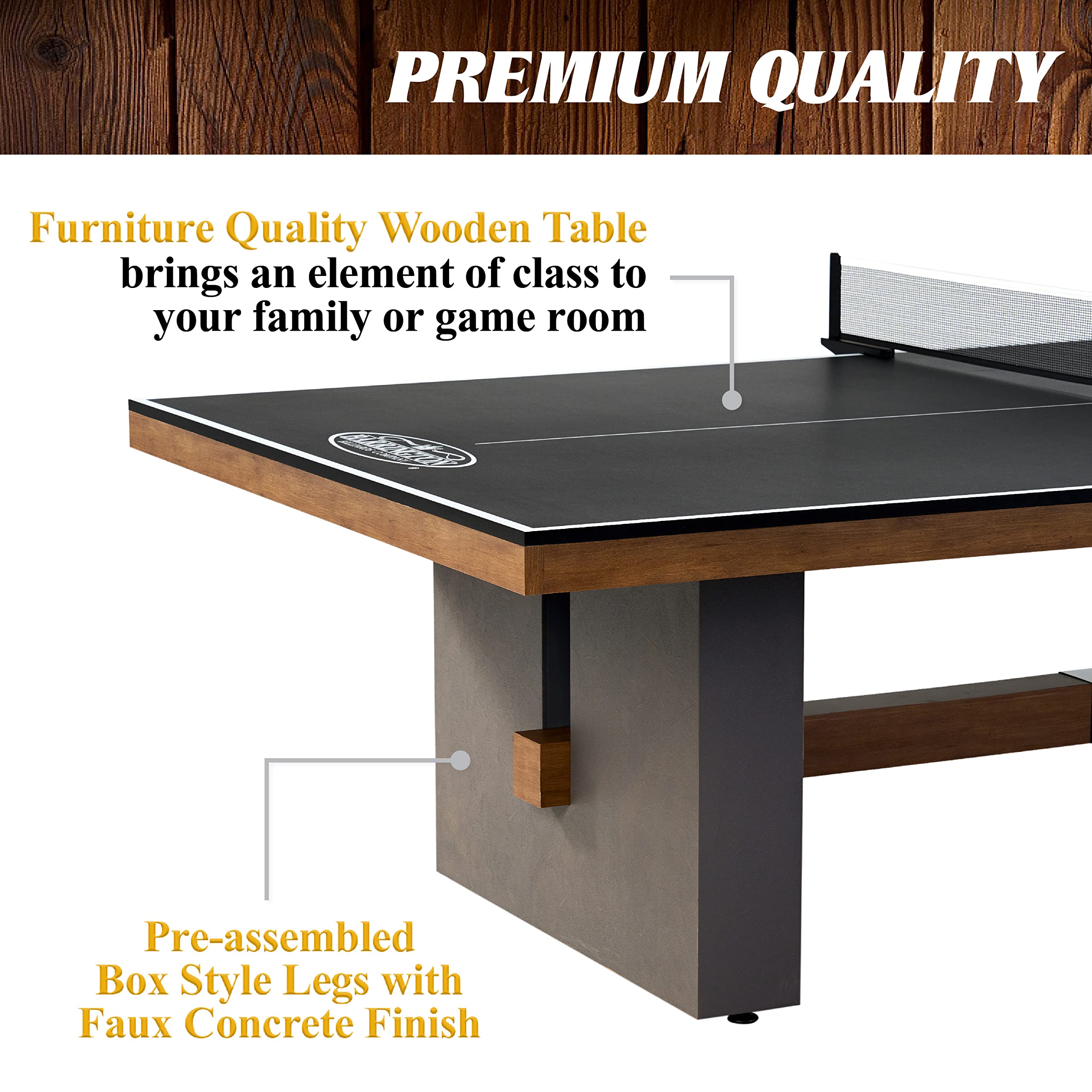 Barrington Urban Collection Official Size Table Tennis Table with Easy Clamp Net