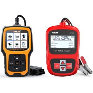 ancel ad410 code reader and ancel bst200 car battery load tester