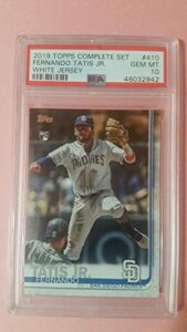 fernando tatis jr psa 10 gem mint rookie card rc 2019 topps complete set #410