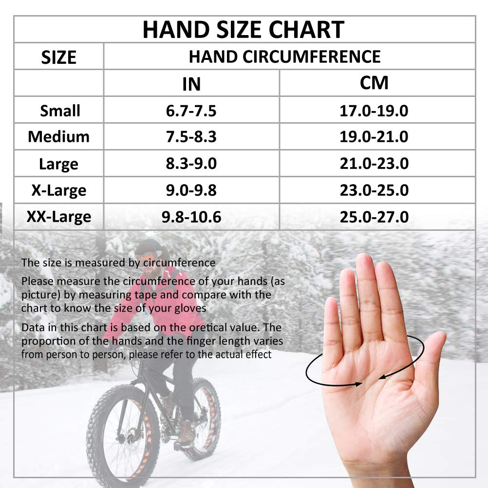 FIDESTE -40℉ Waterproof Winter Thermal Gloves - 3M Thinsulate Windproof Touch Screen Warm Gloves - for Driving Motorcycle,Cycling,Running,Outdoor Sports - for Women and Men - Black (S)