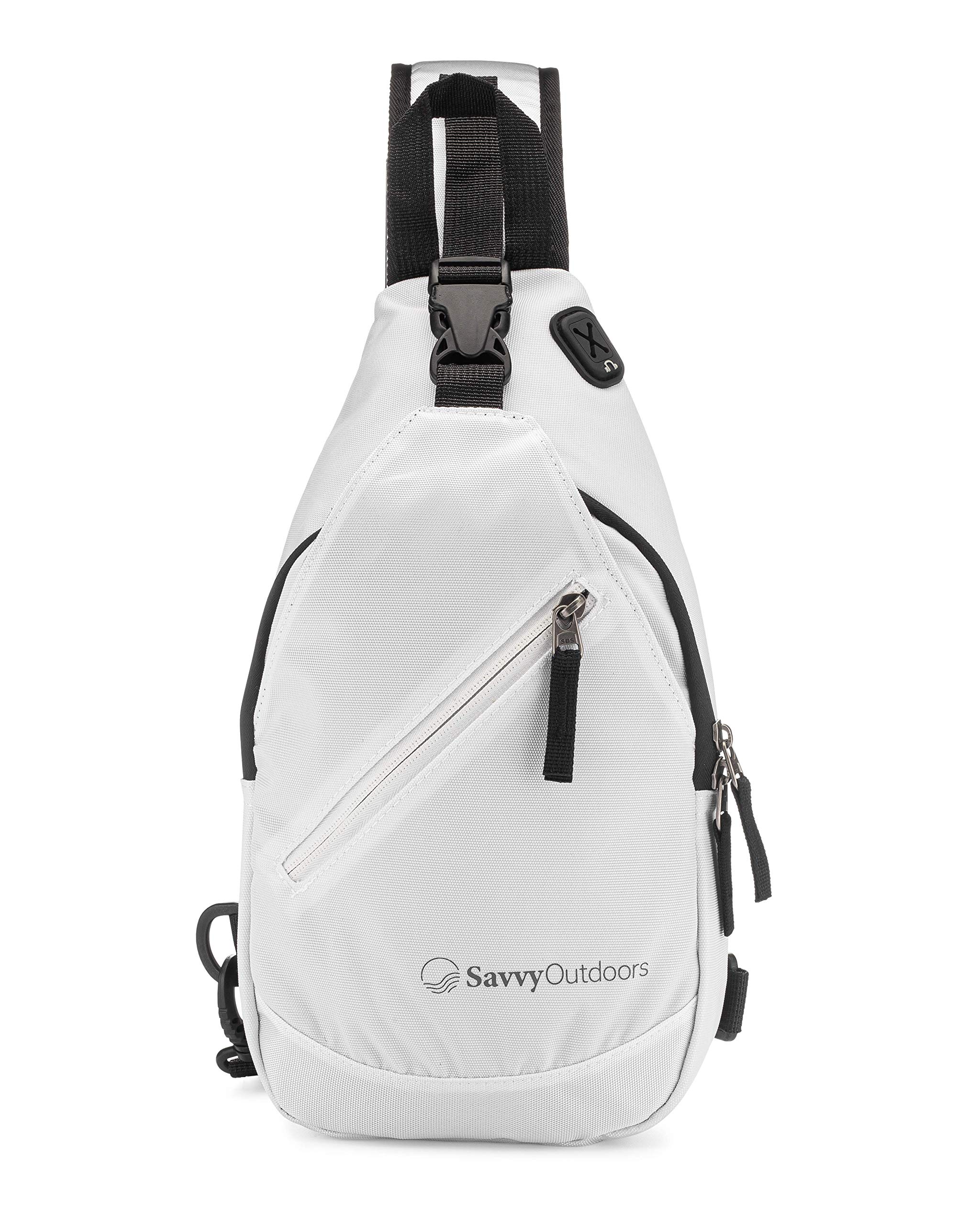 Savvy Outdoors Sling Backpack for Women - Small Crossbody Bags with One Strap Perfect for Hiking, Walking, Traveling - Small Outdoor Over The Shoulder Travel Accessories Perfect Women's Gift - White