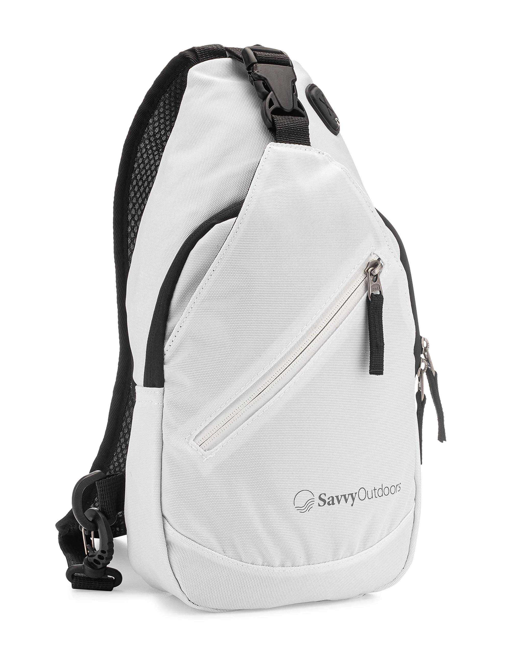 Savvy Outdoors Sling Backpack for Women - Small Crossbody Bags with One Strap Perfect for Hiking, Walking, Traveling - Small Outdoor Over The Shoulder Travel Accessories Perfect Women's Gift - White