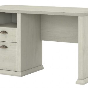 Yorktown 50-Inch Home Office Desk with Storage, Linen White Oak