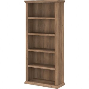 Bush Furniture Yorktown Tall 5 Shelf Bookcase, Reclaimed Pine