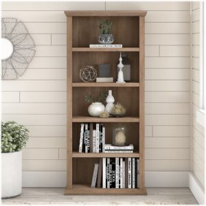 Bush Furniture Yorktown Tall 5 Shelf Bookcase, Reclaimed Pine