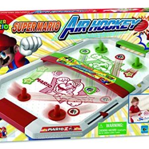 Epoch Games Super Mario Air Hockey, Tabletop Skill and Action Game with Collectible Super Mario Action Figures