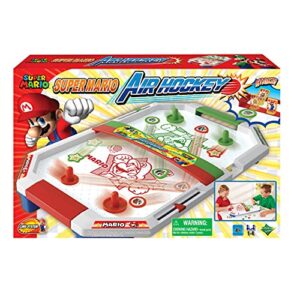 Epoch Games Super Mario Air Hockey, Tabletop Skill and Action Game with Collectible Super Mario Action Figures